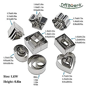 DflowerK 24 Mini Cookie Cutters Shapes Set Biscuit Cutters Stainless Steel Metal Baking Molds for Pastry Dough Donut Fruit Fondant Clay