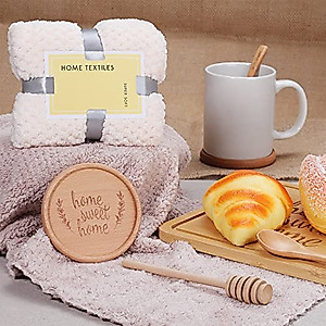 House Warming Gifts New Home,New Home Gifts for Home,Christmas House Warming Gifts for Couple Women Men,Home Sweet Home Housewarming Gift Bamboo Serving Board Coasters Spoon