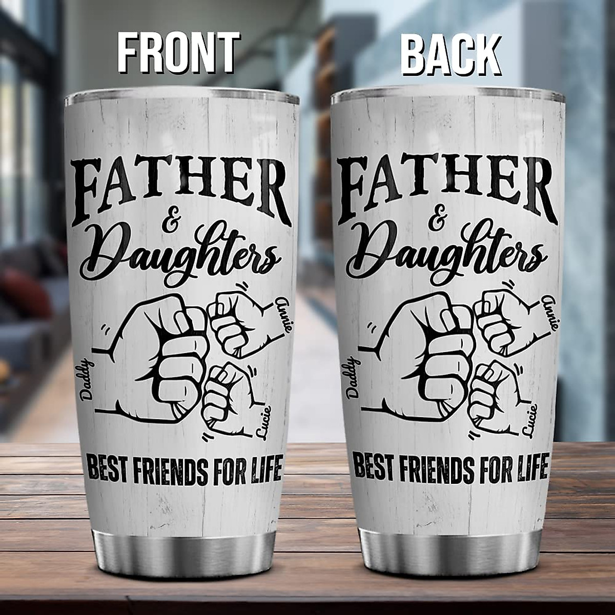 Wassmin Dad Gifts From Daughter Personalized Father Daughter Best Friends Tumbler Cup 20oz 30oz Dads Stainless Steel Insulated Coffee Tumblers Travel Mug Fathers Day Birthday Present