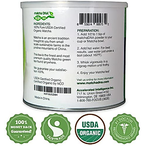 DrinkMatcha Organic Matcha Green Tea Powder 1 LB 100% Pure Matcha by MATCHA DNA | Nothing Added | Perfect for Lattes, Smoothies, Baking (16 Ounce)