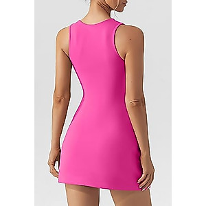 QINSEN Women's Sleeveless Dress for Leisure Casual Party Club Street Going Out Azalea Pink M