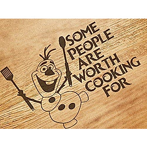 Some People are Worth Cooking For Olaf Anniversary Wedding Christmas Gift Personalized Cutting Board Engagement Bamboo Cutting Board Chopping Block