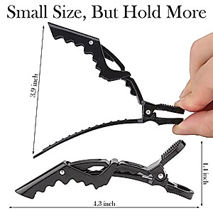 ACO-UINT 24 Pcs Black Professional Alligator Hair Clips for Hair Salon, Hair Styling Clips for Women