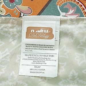 DaDa Bedding Bohemian Duvet Cover w/Pillow Cases - Reversible Coral Teal Floral Paisley Botanical Garden Party - Bright Vibrant Multi-Colorful Blue Salmon Pink - Full - 3-Pieces