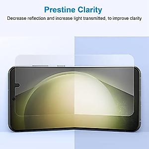 Mowei [3+2 Pack] Screen Protector Compatible with Samsung Galaxy S23 [Fully Support Fingerprint] 3X Tempered Glass and 2X Camera Lens Protector for S23 [Impact & Scratch Protection]