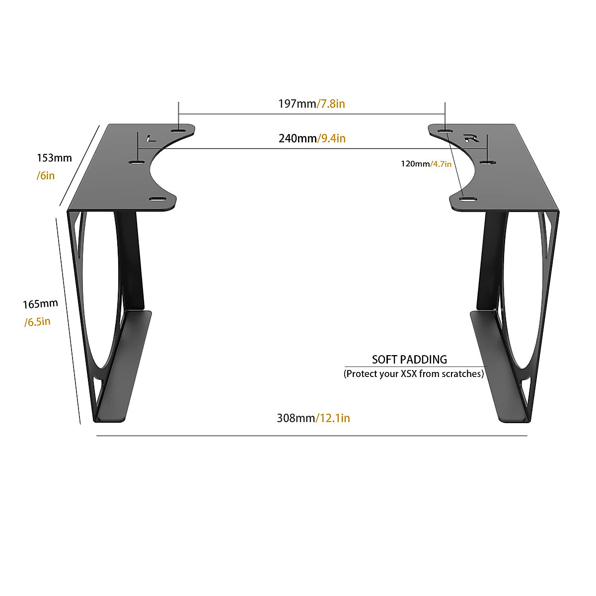 Monzlteck Under Desk Mount for Xbox Series X,Stealth Mount for XSX