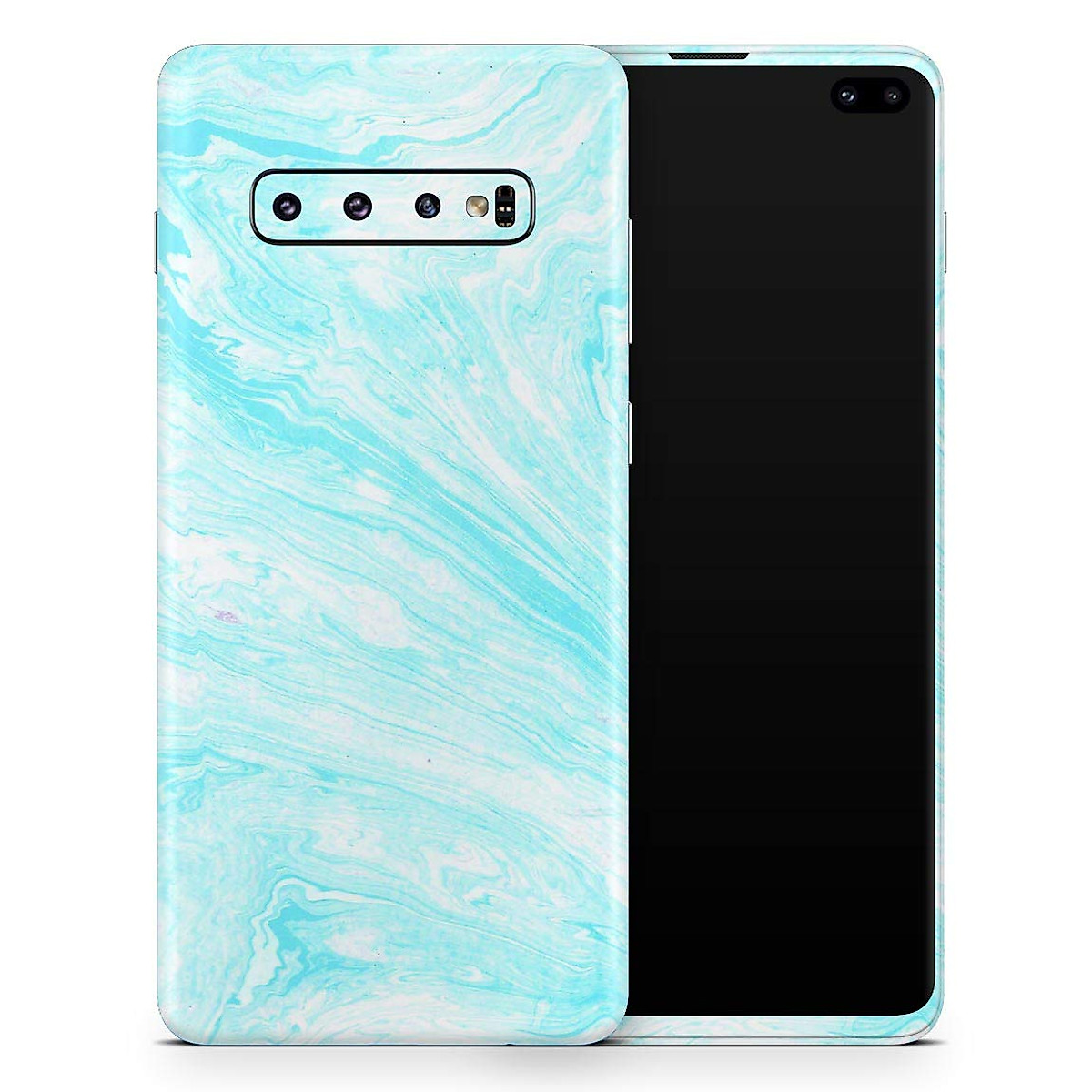 DesignSkinz Bright Blue Textured Marble Protective Vinyl Decal Wrap Skin Cover Compatible with The Samsung Galaxy S20 (Screen Trim & Back Glass Skin)