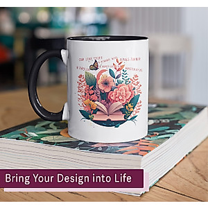 HomeBee Personalized Coffee Mug | Custom Photo Text or Logo Ceramic Mug | Customized 11 Oz Tea Cup – Unique Gift for Men & Women | Taza Personalizadas Design with Picture and Words | White – Black