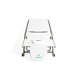 Ostrich Chatham 2 Pieces Patio Chaise Lounges, Patio Lounge Chairs,Facedown Tanning Chair, Patio Chairs, 5-Position Recliner Adjustable Sunbathing Lounge Chair for Patio,Yard, Pool, White & Tan