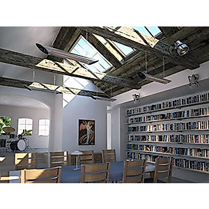 Outdoor Infrared Heater – Electric Deck Heater for Patio – 2500W Veito Ceiling Heater (Silver)