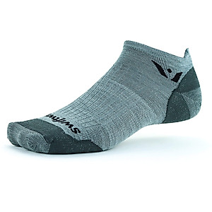 Swiftwick PURSUIT ZERO Tab Ultralight Running and Golf Socks, Merino Wool (Heather, Small)