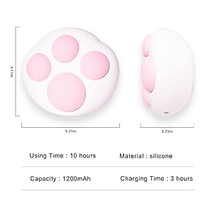 LED Night Light for Kids, Cute Nursery Light for Baby, Pop it Toy Lamp Lights for Fun Rechargeable Lighting Table Lamp Kawaii Gifts Baby Cat Paw Silicone LED Lamp Nightlight 7-Color Light Modes