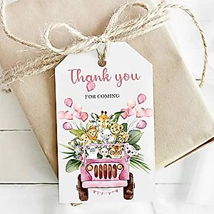 Thank You Gift Tags, Woodland Baby Shower Gifts Tags, Wild One, Two Wild Birthday Party Favors Tags for Gift Bags, Thank You Label Gift Wrap Tags for Girls or Boys