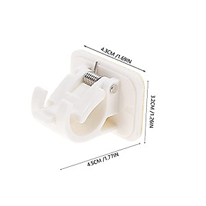 DOITOOL 32 Pcs Curtain Rod Hanger Adjustable Drop Hitch No Nail Curtain Rod Nail Free Adjustable Curtain Rod Holder No Drill Curtain Rod Brackets Shower Curtain Rod Abs White No Nails