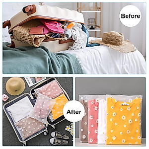 30PCS Travel Storage Bags for Clothes, Clear Reusable Bags Plastic Ziplock Bags, Waterproof Resealable Clothing Zipper Bags Luggage Organizer Pouch for Clothes, Towels, Shoes, Cosmetics (5 Size)