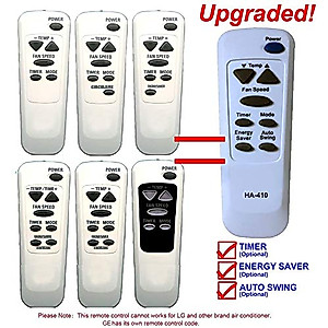HA-410 Replacement for GE Air Conditioner Remote Control 6711A20089B 6711A20093L Works for AGQ14AH AGQ14AHG1 AGQ18DH AGQ18DHG1 AGQ24DH AGQ24DHM1 AGM24DH AGM24DHM1 AGM24DJ AGM24DJM1