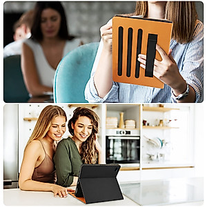 for iPad Pro 12.9 Case 6th/5th/4th/3rd Generation Case 2022/2021/2020/2018, Folio Stand Cover with Multiple Angles & Auto Sleep/Wake for iPad 12.9 Inch Pro 6th/5th/4th Gen, NavyBlue/Brown