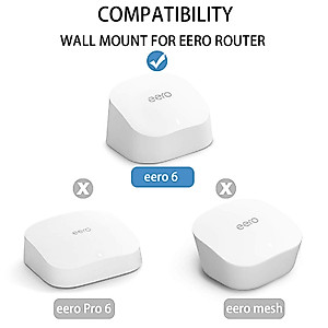 HOLACA Outlet Wall Mount Hanger for eero 6 Dual-Band mesh Wi-Fi 6 Router, Space Saving Holder, Easy Moved, Cord Management for eero 6 Without Messy Wires and Screws (1 Pack)