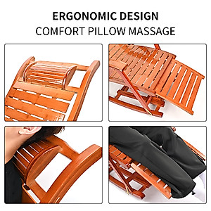 LIUDAXOG Foldable Rocking Chair Bamboo Chair Lounger Lunch Lounge Sun Chair Garden Indoor