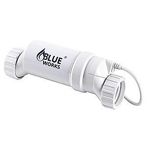 BLUE WORKS Saltwater Pool System Up to 40K Gallon Inground Pool Compatible with Hayward Salt Chlorine Generator Plumbing, 2 Year USA Warranty, White