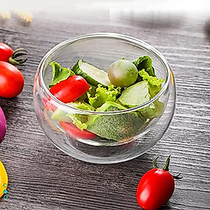 AEFPOYMXU Clear Dessert Cups Glass Set of 2 Crystal Ice Cream Trifle Bowl Double Clear Glass Fruit Parfait for Appetizers, Condiments and Cocktails Dip Bar Snack Dish（300ML）