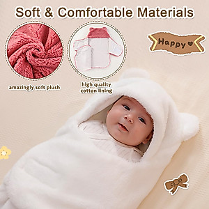 AiWMGL Baby Winter Fleece Swaddle Blanket 0-3 Months Boys Girls Warm Adjustable Newborn Swaddling Wrap Soft Plush Sleeping Sacks