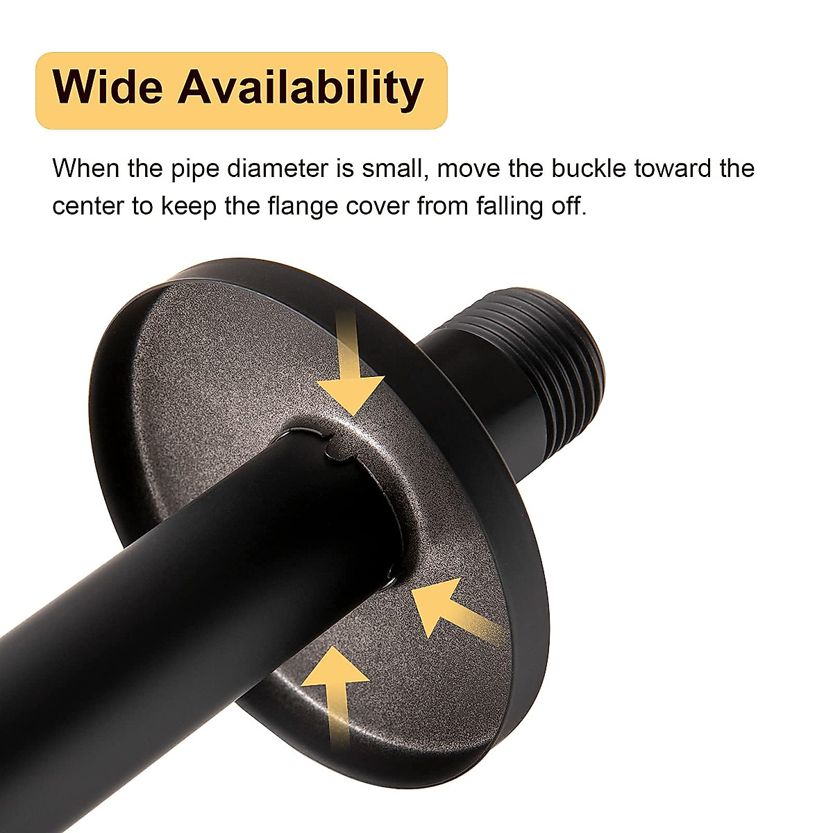 OFFO Shower Arm Flange 2.5 inches in Outer Diameter Replacement Shower Head Arm Escutcheon Plate Suitable for Most Brands Shower Head Arms, Matte Black