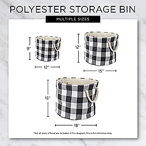 DII Polyester Storage Bin, Gold Metallic Collection Collapsible with Handles, Medium Round, Natural Off-White
