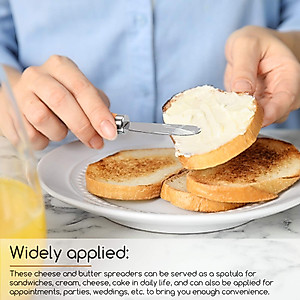 Butter Spreader Knife 4.5 Inch Wide Blade Stainless Steel Knife with Wood Handle Multipurpose Cheese Butter Spreader Knives for Kitchen Birthday Wedding Christmas(25 Pieces)