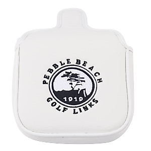 HISTAR Magnetic Closure Golf Square Mallet Shaped Putter Cover (White, Faux Leather) for Scotty Cameron, Universal Fit