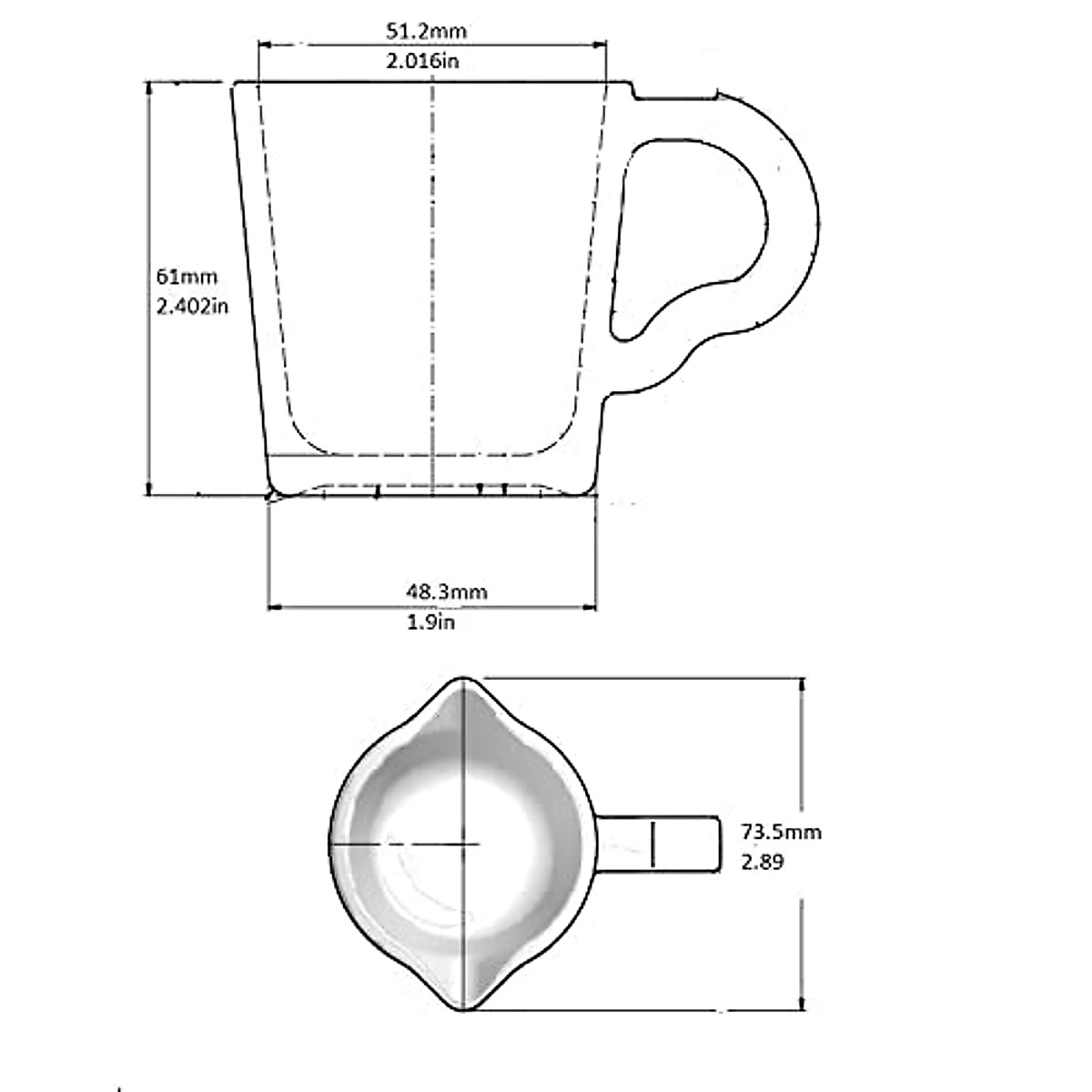 Rattleware Espresso Shot Glass Pitcher – Double Spouted Genuine Barista Measuring Cup with Graduations in Ml & Oz – High-Volume, Commercial-Grade for Swift Espresso Pouring & Precision (3 Oz, 2-Pc)