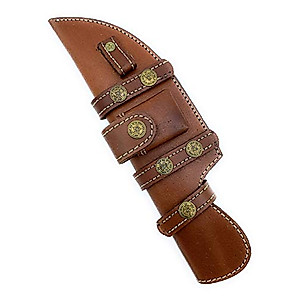 11" long custom handmade leather sheath for 6–6.5" blade tracker knife 2-2.3" wide