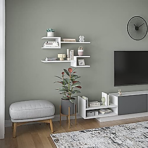 Ada Home Décor Webbs Wall Shelf, 30'' x 7'' x 8'', White