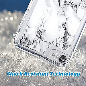 ULAK iPod Touch 7 Case, iPod Touch 6 Case Marble, iPod Touch 5 Case Slim Anti-Scratch Clear Case with Shockproof Bumper, Hybrid Protective Cases for iPod Touch 7th/6th/5th Generation, Marble Pattern