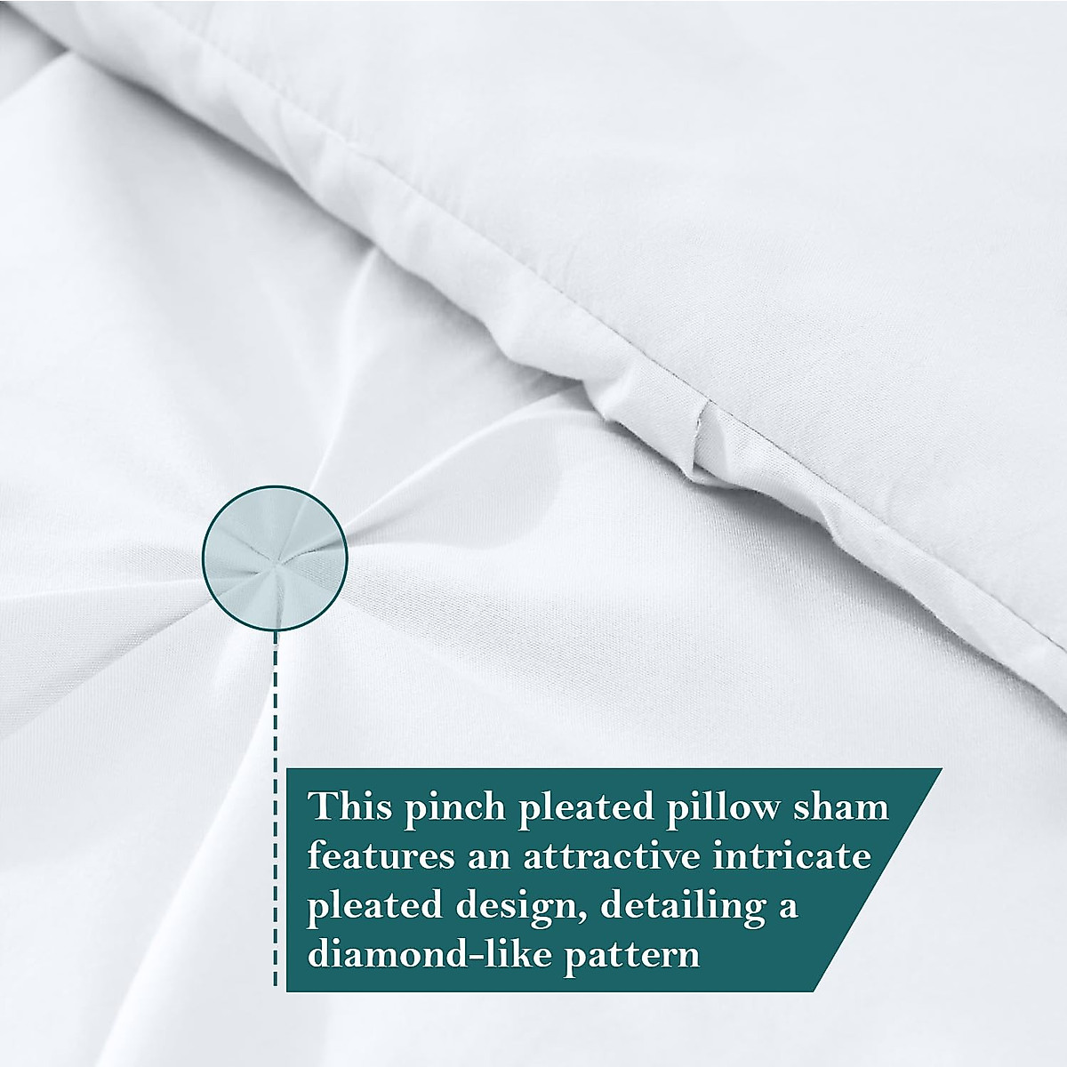 Standard Pillow Shams Set of 2 Pinch Pleated White Pillow Shams Standard Size 20x26 Pillow Covers 100% Egyptian Cotton 600 TC Soft Skin Friendly Cushion Cover Cases Decorative Pillow Shams for Bed