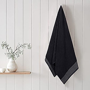 BELIZZI HOME Ultra Soft 2 Pack Oversized Bath Towel Set 28x55 inches, 100% Cotton Large Bath Towels, Ultra Absorbant Compact Quickdry & Lightweight Towel, Ideal for Gym Travel Camp Pool - Black