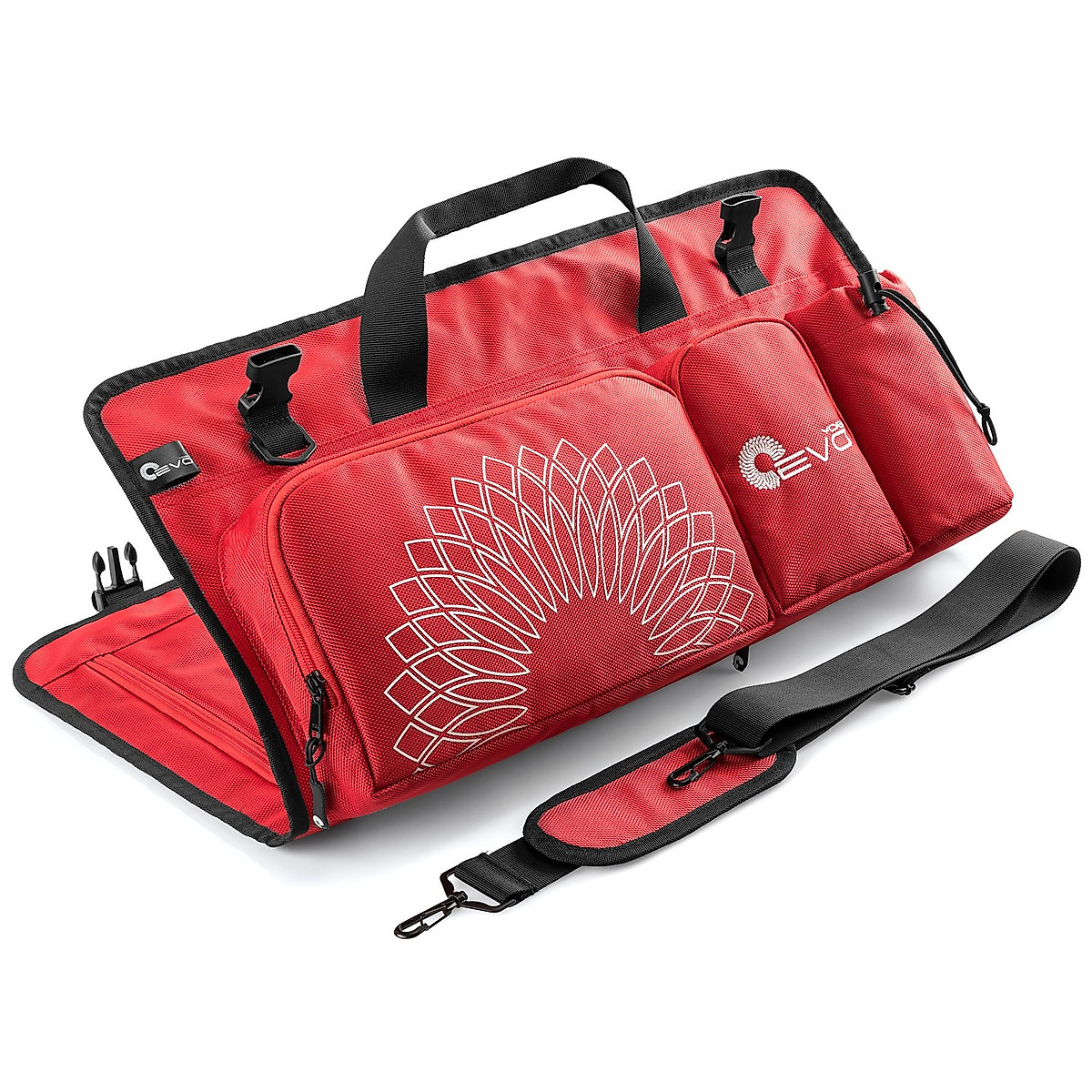 Yoga Mat Bag with Separate Shoe Compartment, Padded Pockets and Metallic Accessories (grey 2)