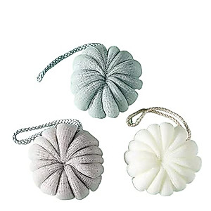 INGVY Dry Brushing Body Brush Thicken Bath Ball Exfoliating Scrubber Shower Mesh Foaming Body Back Skin Cleaning Tool Bathroom Accessories Exfoliating Sponge (Color : Blue)