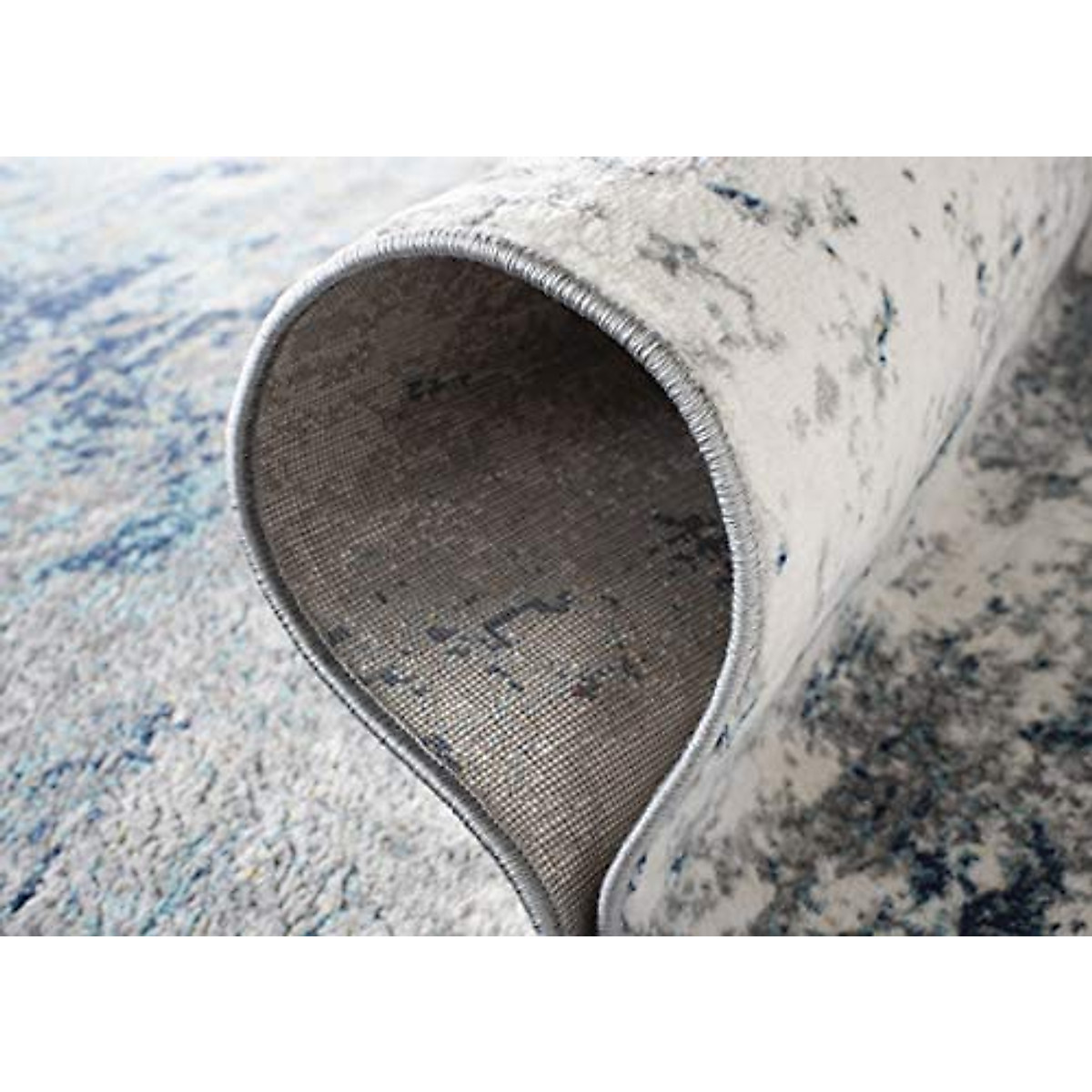 SAFAVIEH Jasper Collection 5' Square Grey/Blue JSP107G Modern Abstract Non-Shedding Living Room Bedroom Area Rug