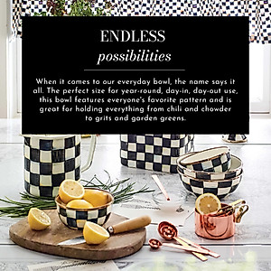 MACKENZIE-CHILDS Courtly Check Enamel Everyday Bowl, Serving Bowls for Entertaining, Medium