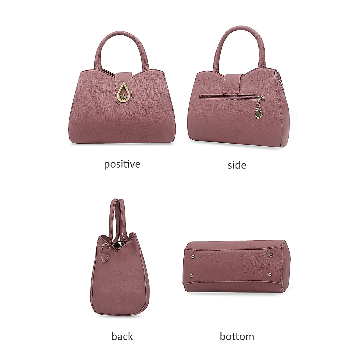 Pahajim Womens Handbag Tote Leather Purses Shoulder bags Satchel Bags Tote Bags Tote Purses for Women(Dark pink)