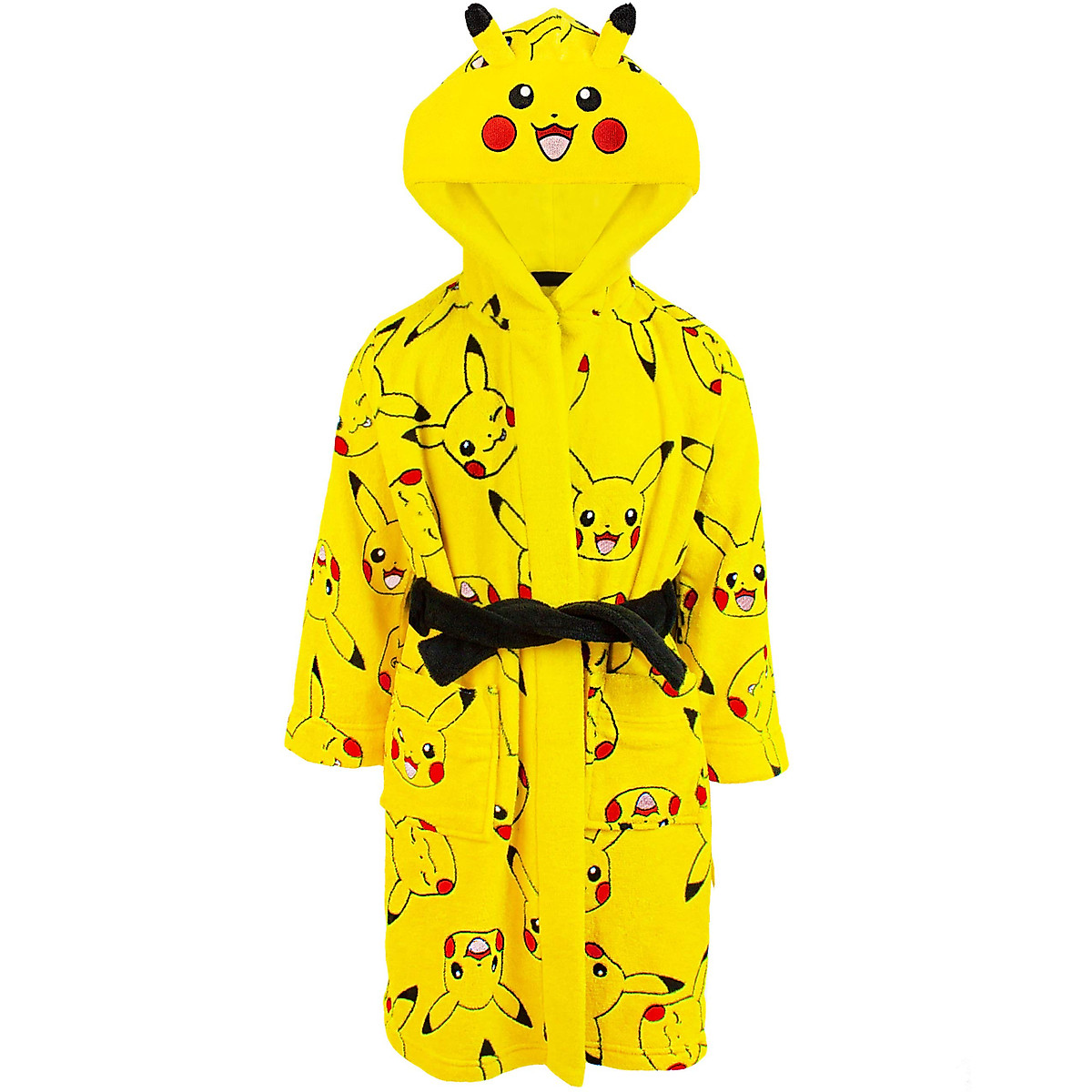 Pokemon Dressing Gown Kids Boys Girls Pikachu 3D Ears Pjs Bathrobe 7-8 Years