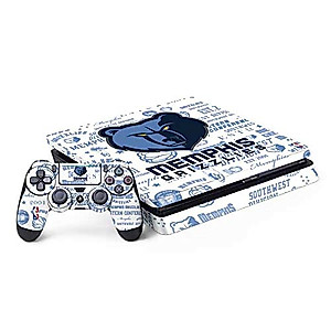 Skinit Decal Gaming Skin Compatible with PS4 Slim Bundle - Officially Licensed NBA Memphis Grizzlies Historic Blast Design