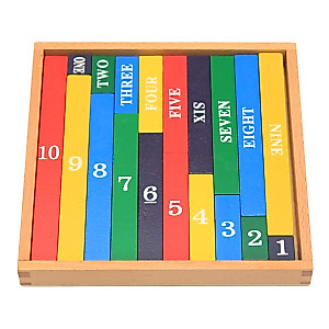 Mfumyy Montessori Math Materials for Preschool,Wood Small Numerical Rods,Educational Counting Toy,Math Blocks,Addition , Subtraction Games Educational Learning Material for Toddler,Multicolor,Medium