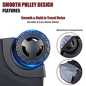 star cloud SC Large Rolling Backpack with Wheels - 22 inch Durable Material Roller Computer Rucksack - Travel Commuter Wheeled Bag, Carry on Luggage Bag Trolley Suitcase,22 * 14.6 * 9.5(H*W*D)