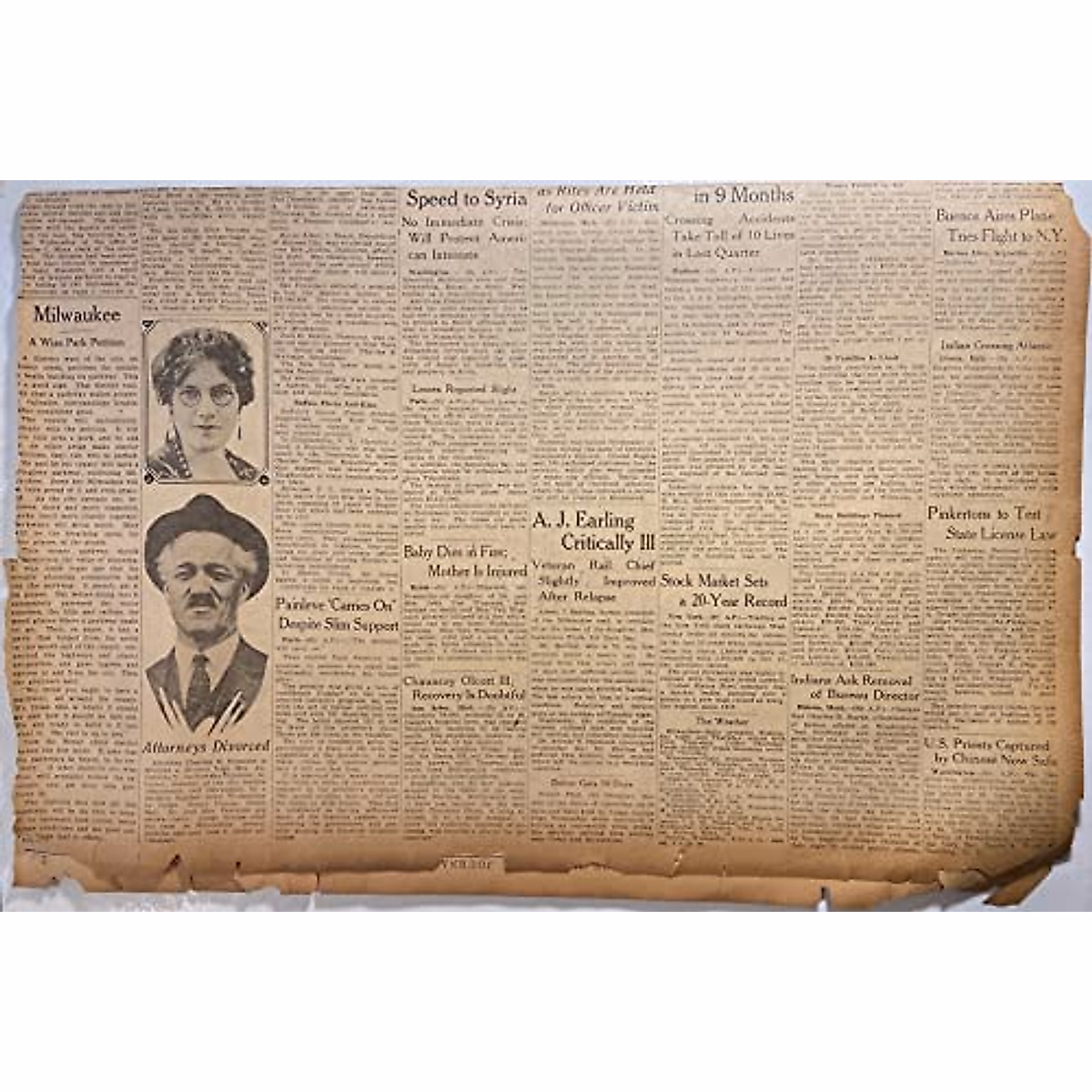The Milwaukee Journal, Wednesday, November 4, 1925 ([Billy] Mitchell Court Asks Papers Bearing on Air Controversy; James J. Walker Elected New York Mayor; U.S. Warships Speed to Syria)