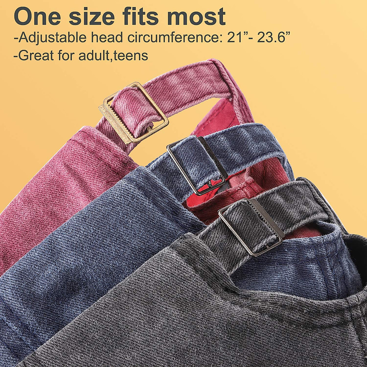 MEINICY 3 Pack Washed Plain Baseball Cap, Retro Adjustable Dad Hats Gift for Men/Women,Unstructured/Cotton