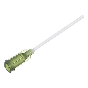 uxcell 50 Pcs 14G Plastic Dispensing Needles with Luer Lock, 1.5" PTFE Needle Tube PP Heat-Resistant Plastic Blunt Tip for Liquid Glue Gun, Olive