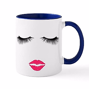 CafePress Lipstick And Eyelashes Mugs Ceramic Coffee Mug, Tea Cup 11 oz