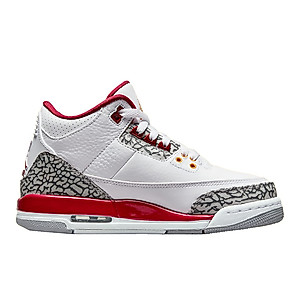 Nike boys Air Jordan 3 GS 398614 126 Cardinal, White/Light Curry/Cardinal Red, Size 4Y